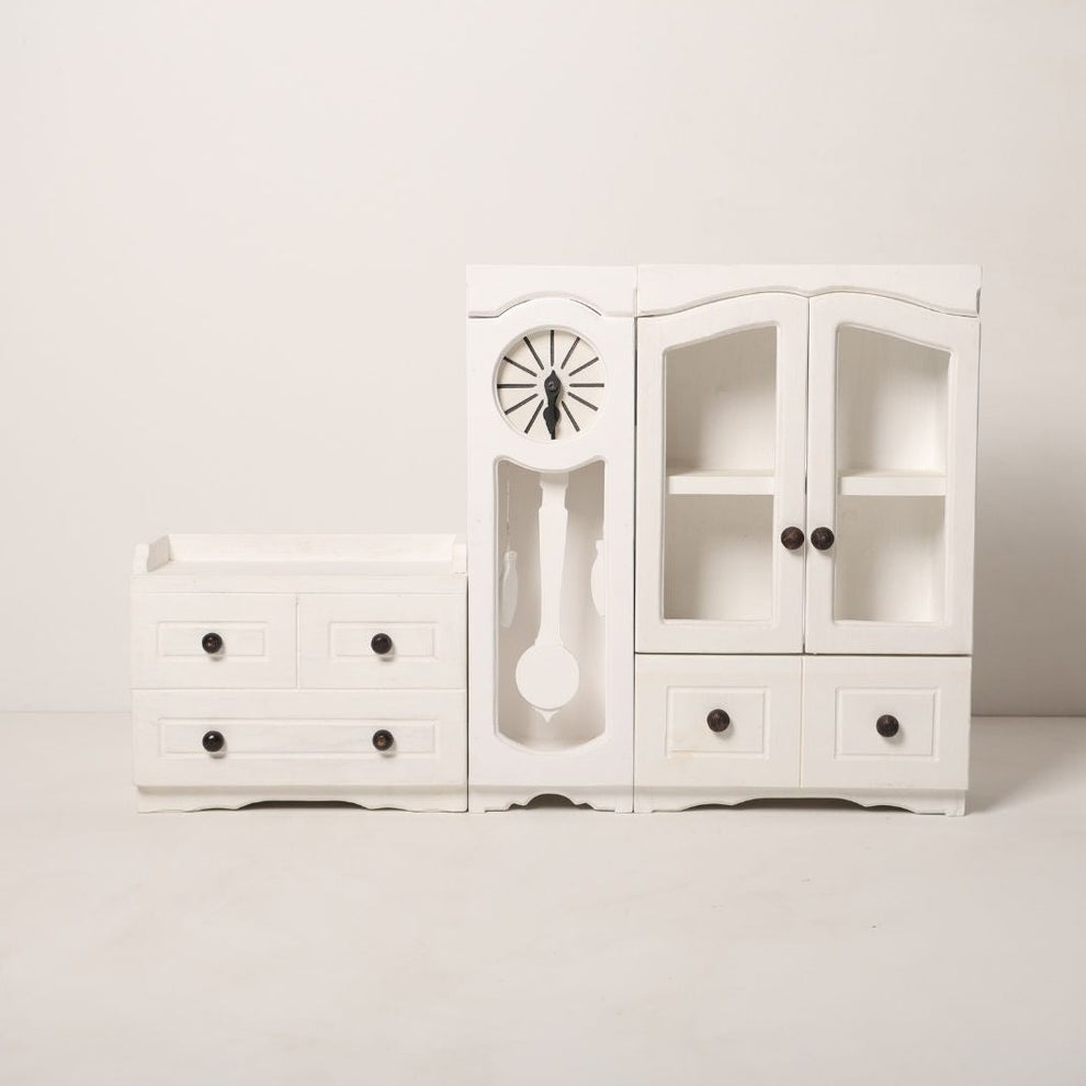 Baby Photoshoot Prop Cabinet Set – Almirah, Clock Tower, and Chest of ...